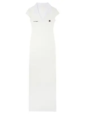 COURREGES Sports Polo Long Dress - White