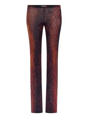 JEAN PAUL GAULTIER Mesh Python Print Trousers - Brown