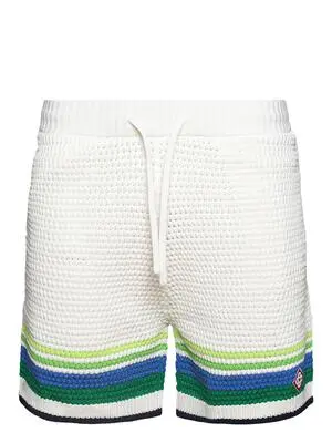 Casablanca Stripe Knit Short - White