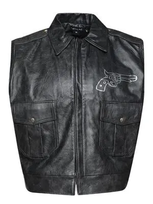 EARTHLING VIP Rage Leather Vest - Black