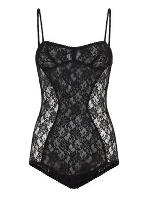 Attico Stretch Lace Bodysuit - Black