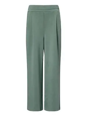 Varley Extra Wide-leg Stretch-woven Trousers - Dark Forest