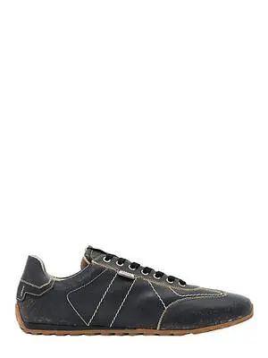 ALLSAINTS Liam Leather Trainers - Washed Black