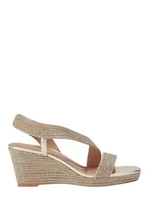Carvela Gala Woven Wedge Sandals - Gold