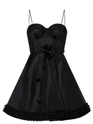 Zimmermann Luna Ruffle Mini Dress - Black