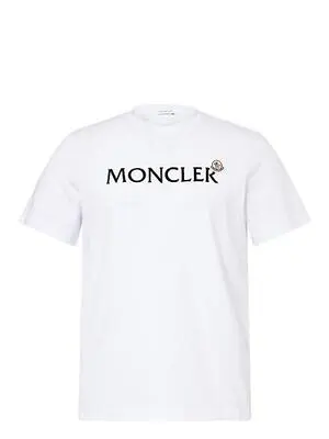 Moncler Crewneck Logo-patch Cotton T-shirt - White