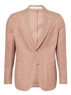 Eleventy Peak-lapel Striped Woven Jacket - Sale Himalaya