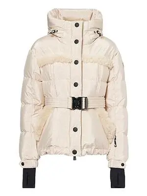 Moncler Metallic Shearling Down Ski Jacket - Medium Yellow