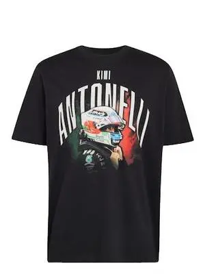 Adidas Mercedes Amg Petronas Formula 1 Team Kimi Antonelli Graphic Tee Shirt - Black