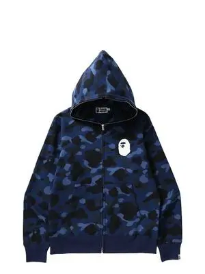 A BATHING APE Camo Full Zip Hoodie - Navy Blue