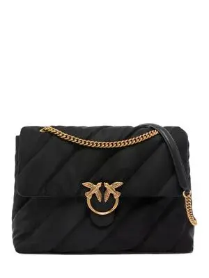 Pinko Quilted Cross Body Bag With Bird Appliqu - Black