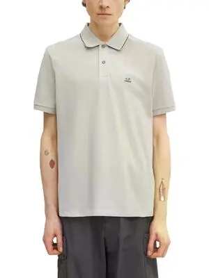C.P. COMPANY Logo-embroidered Polo Shirt - Grey