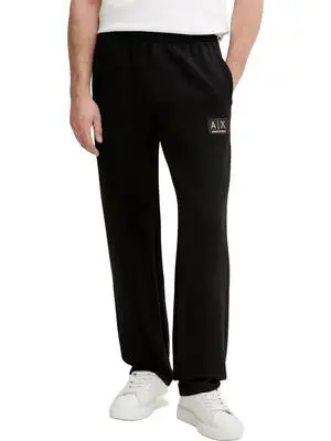 Armani Exchange Logo Patch Trousers - Black