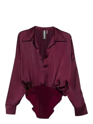 Norma Kamali Colla Wrap Shirt - Red