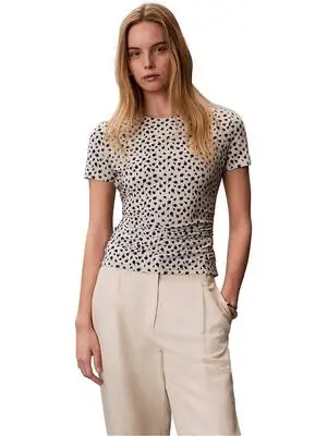 Calvin Klein Ruched Slim T-shirt - Tofu Print