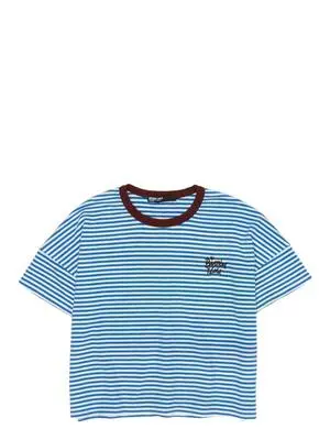 Bimba Y Lola Striped Embroidered T-shirt - Blue