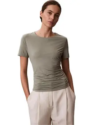 Calvin Klein Ruched Slim T-shirt - Shadow