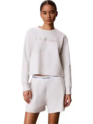 Calvin Klein Modern Terry Relaxed Sweatshirt - Snow Heather