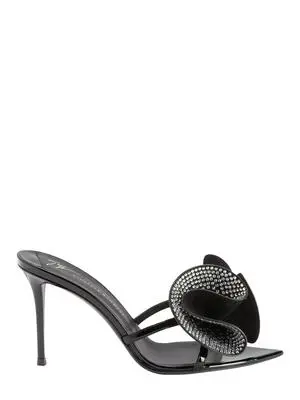 GIUSEPPE ZANOTTI Intriigo Charmante 105mm Leather Sandals - Black
