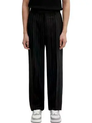 WACKO MARIA Pinstripe Pleated Trousers - Black