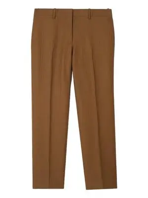 Burberry Wool Mohair Tailored Trousers - Hazelnut Brown
