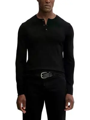 Armani Exchange Buttoned Long Sleeve Sweater - Black