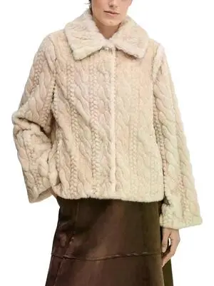 GAUDI Button-up Cable-knit Jacket - Neutrals