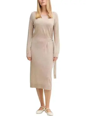 GAUDI Tie-waist Midi Dress - Neutrals