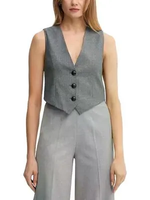 GAUDI Button-up V-neck Waistcoat - Grey