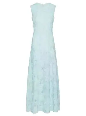 ROTATE BY BIRGER CHRISTENSEN Floral-mesh Maxi Dress - Blue