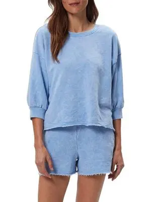 Michael Stars Puff Sleeve Sweatshirt Sky