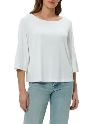 Michael Stars Rosalynn Boat Neck Knit Top - White