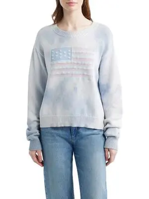 LoveShackFancy Lace Flag Cotton Sweater - Selvedge Sky