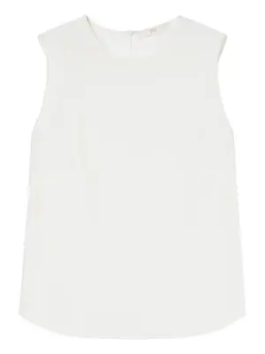 Marina Rinaldi Sleeveless Silk Blouse - White