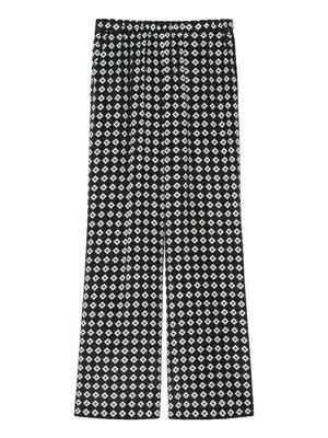 MARINA RINALDI Printed Silk Wide Leg Trousers