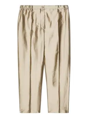 Marina Rinaldi Tailored Silk Trousers - Beige