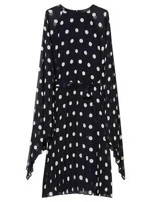 Marina Rinaldi Georgette Polka-dot Dress - Blue