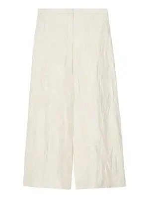 Marina Rinaldi Cotton-linen Textured Trousers - White