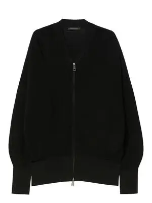 Marina Rinaldi Zip-up Bomber Cardigan - Black