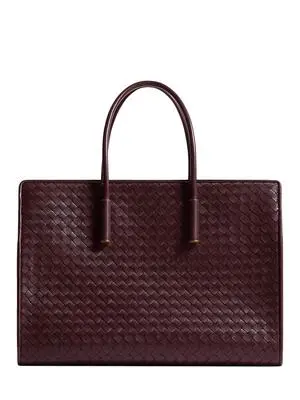 Bottega Veneta Leather Barbara Tote Bag Red