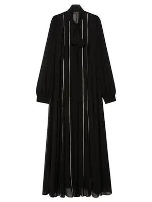 Marina Rinaldi Embellished Pussybow Maxi Dress - Black