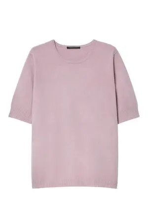 Marina Rinaldi Cashmere Short-sleeve Sweater - Purple