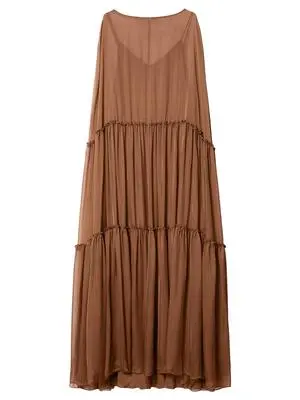 Marina Rinaldi Silk Maxi Dress - Beige