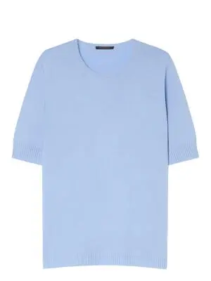Marina Rinaldi Cashmere Short-sleeve Sweater - Blue