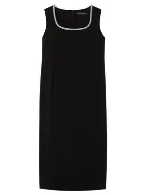 Marina Rinaldi Embellished Square-neck Midi Dress - Black