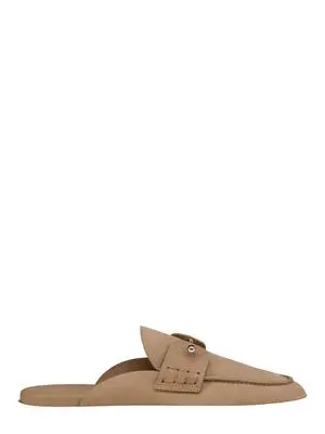 CHRISTIAN LOUBOUTIN Chanme Donna Flat Leather Mules - Beige