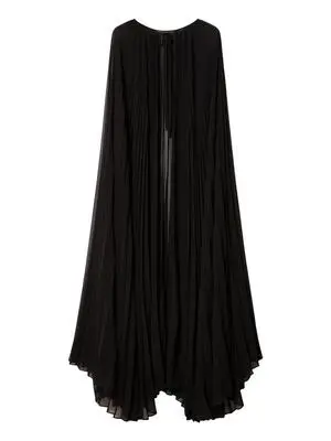 Marina Rinaldi Georgette Plissé Cape - Black