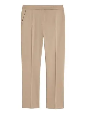 Max Mara Cotton Tailored Straight Trousers - Green