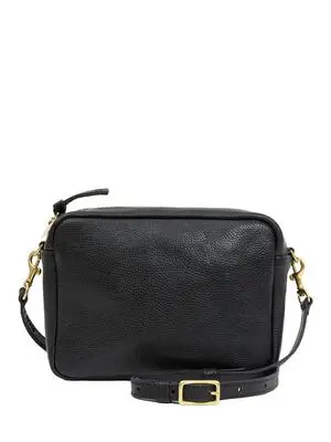 Clare V. Midi Sac Petit Caviar Leather Crossbody Bag - Black