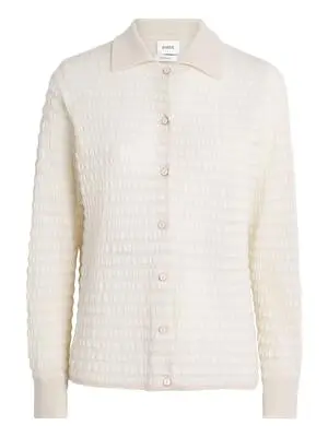 BARRIE Cashmere-cotton Embossed Shirt - Ivory